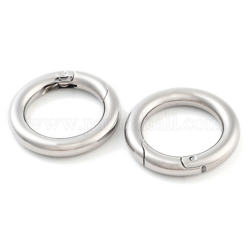 Wholesale Non-Tarnish 304 Stainless Steel Spring Gate Rings - Pandahall.com