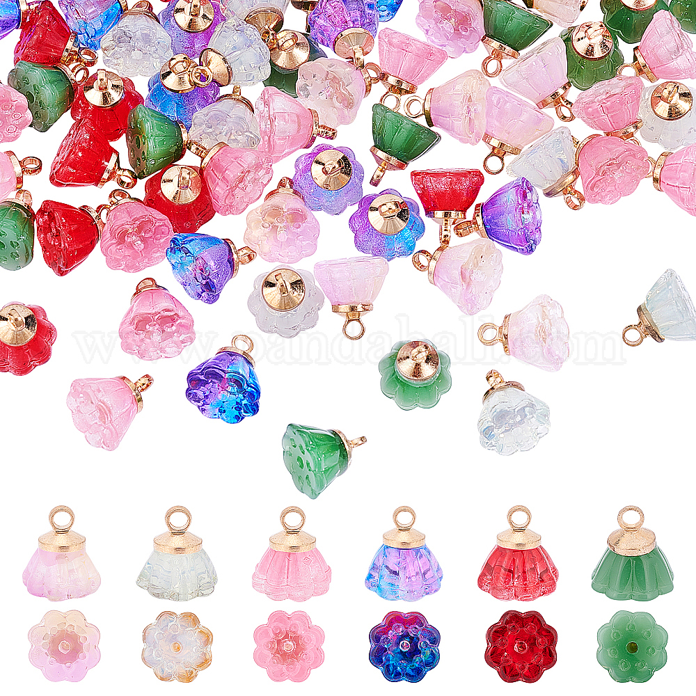 Wholesale 108Pcs 6 Styles Imitation Jade & Transparent Spray Painted ...