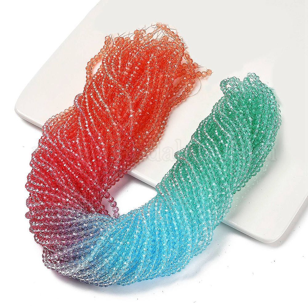 Wholesale Transparent Painted Glass Beads Strands - Pandahall.com