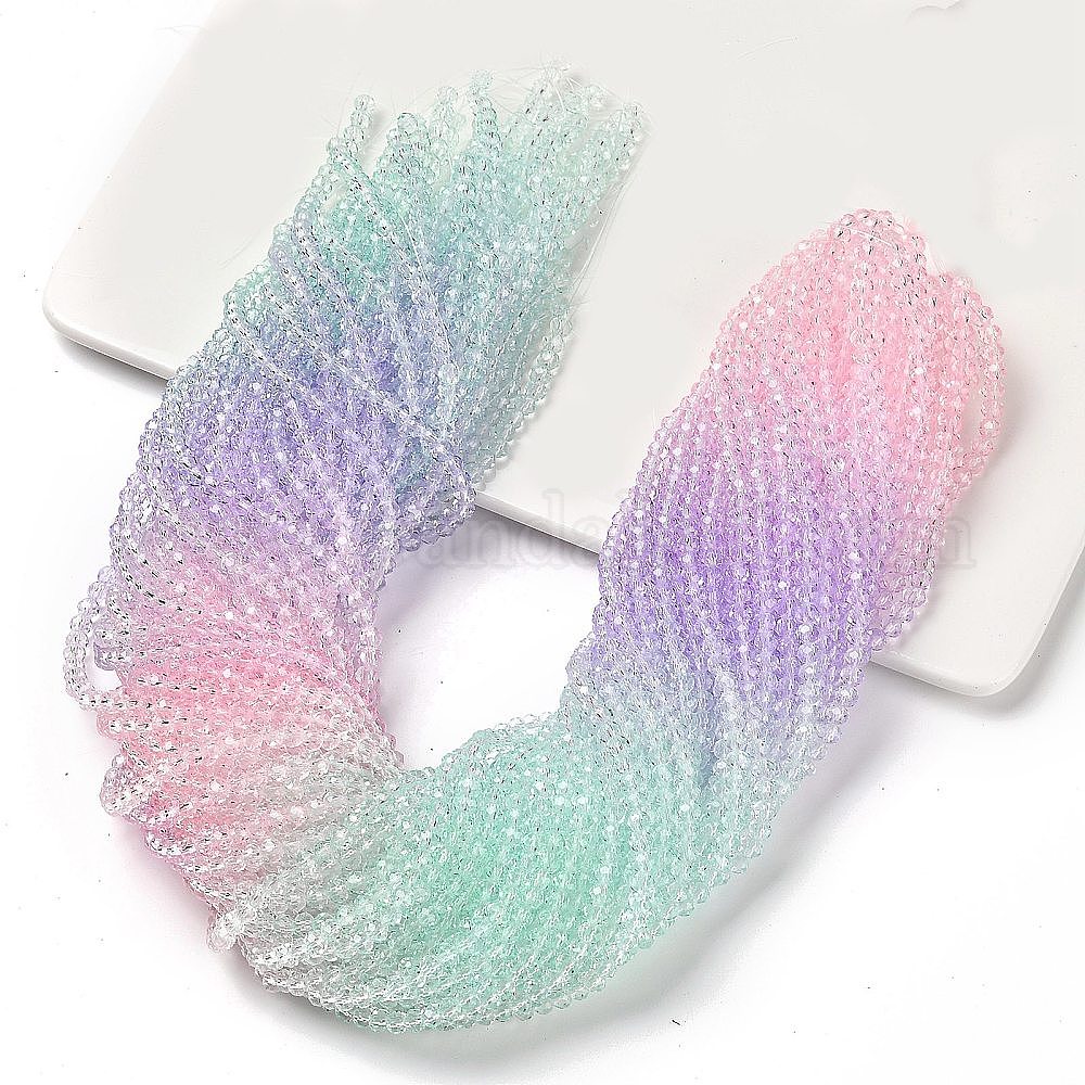 Wholesale Transparent Painted Glass Beads Strands - Pandahall.com