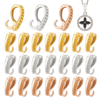 PH PandaHall 150pcs Pendant Pinch Bails Pinch Clip Bail Clasp Alloy Peg Bails Dangle Bead Pendant Connector for Necklace Dangle Charm Pendant Jewelry