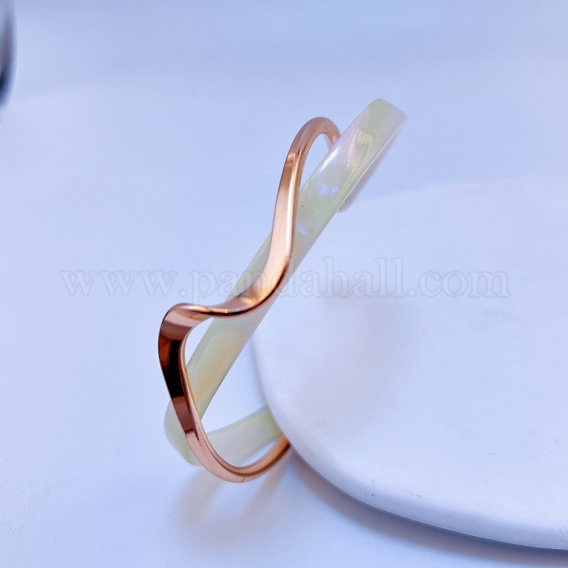 Wholesale Wave Acrylic & CCB Plastic Cuff Bangles for Women - Pandahall.com