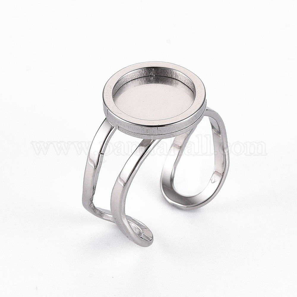 Wholesale Non-Tarnish 201 Stainless Steel Cuff Pad Ring Settings ...