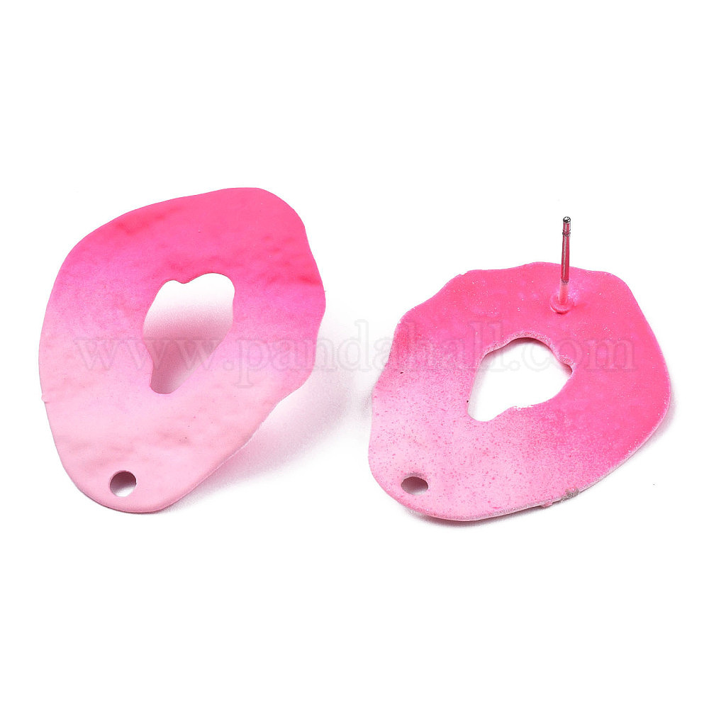 Wholesale Spray Painted Iron Stud Earring Findings - Pandahall.com