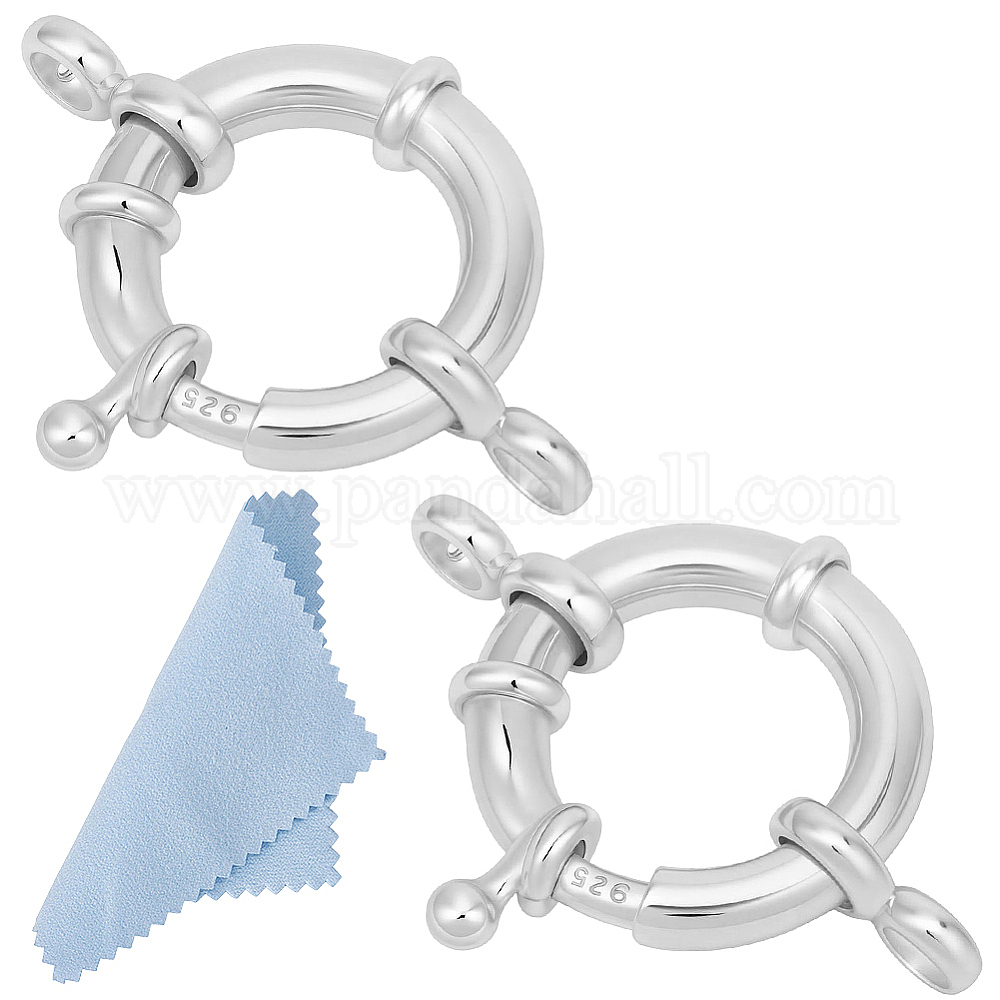 Wholesale 925 Sterling Silver Large Spring Rings Clasps - Pandahall.com