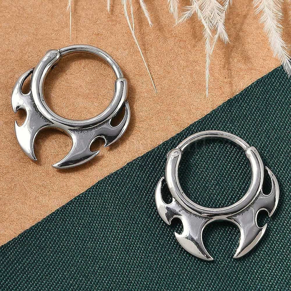 Wholesale Fire Shaped 316 Surgical Stainless Steel Hoop Earrings ...