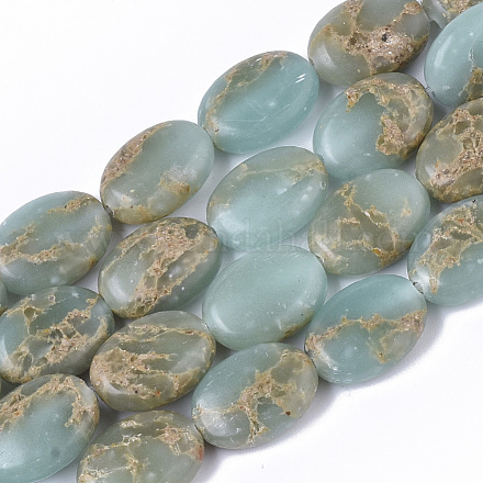 Natural Aqua Terra Jasper Beads Strands Oval 14x10x5.5mm Hole 1.2mm about 28 30pcs strand 15.94 inch 40.5cm