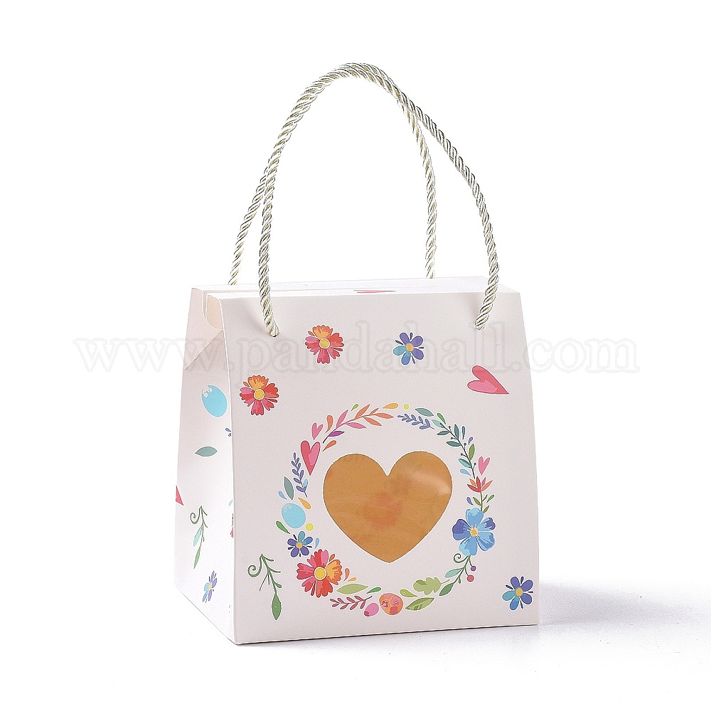Wholesale Rectangle Paper Gift Boxes with Handle Rope - Pandahall.com