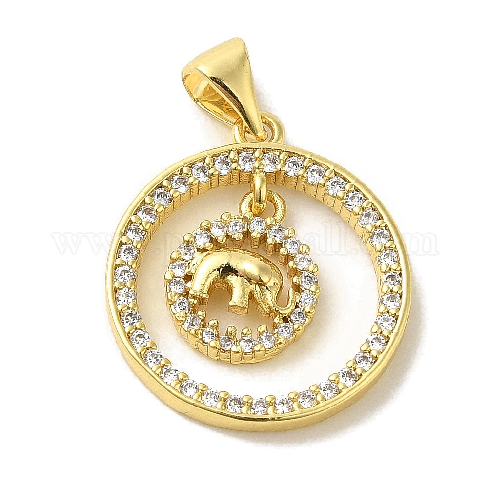 Wholesale Brass Micro Pave Cubic Zirconia Pendants - Pandahall.com