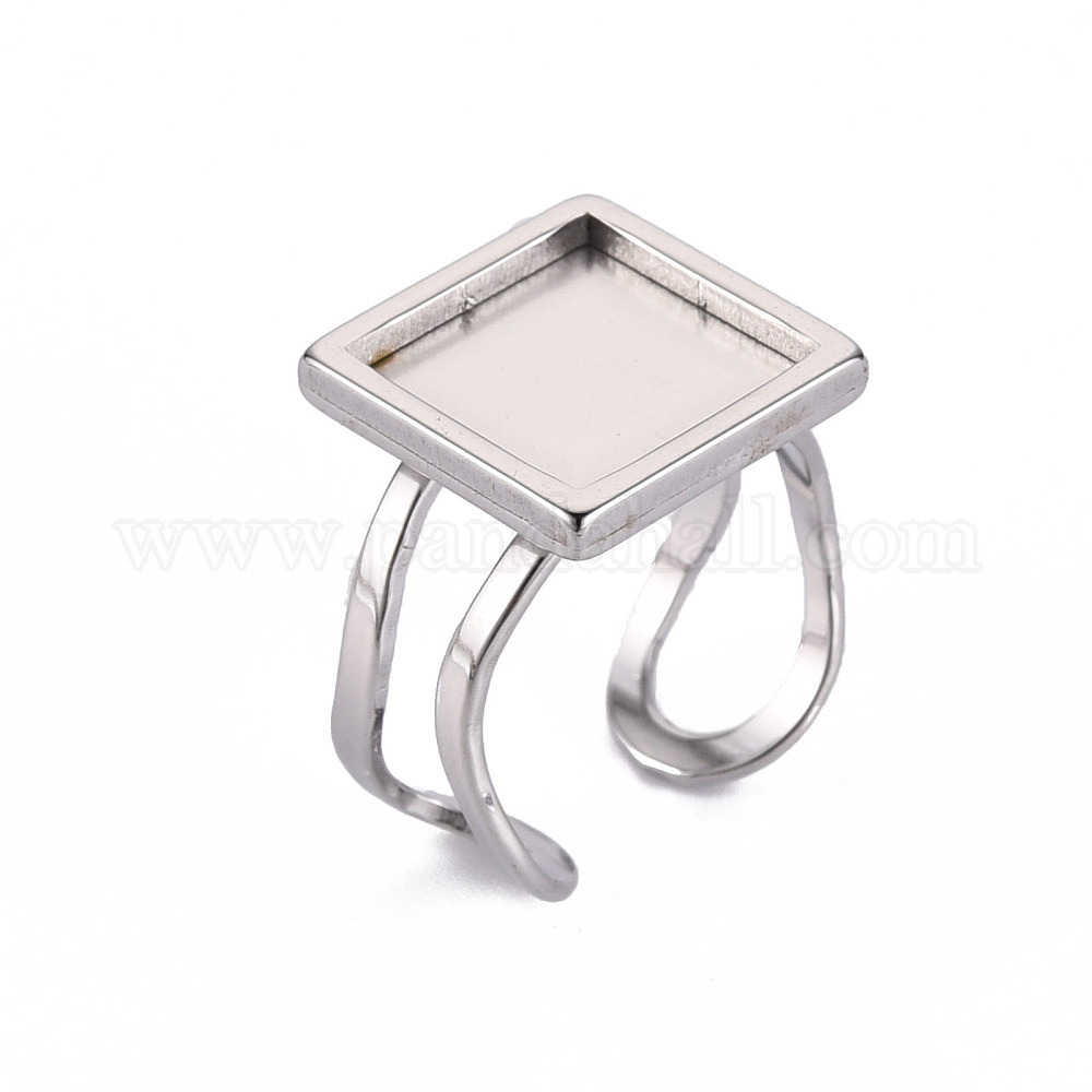 Wholesale Non-Tarnish 201 Stainless Steel Cuff Pad Ring Settings ...