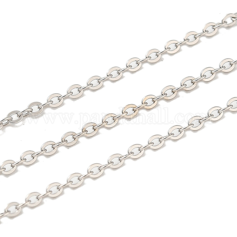 Wholesale Anti-Tarnish Rhodium Plated 925 Sterling Silver Flat Cable ...