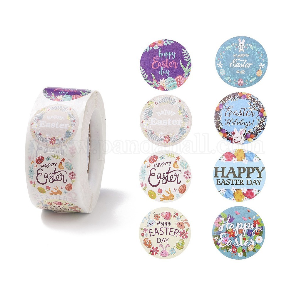 Wholesale 8 Patterns Easter Theme Self Adhesive Paper Sticker Rolls ...