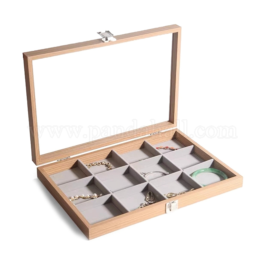 Wholesale Rectangle Wooden Jewelry Presentation Boxes with 12 ...