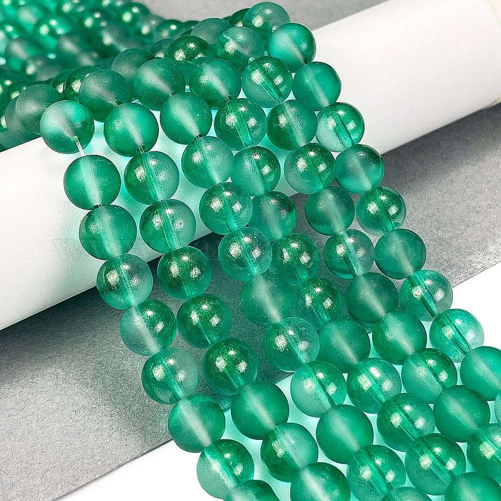 Wholesale Frosted Transparent Glass Bead Strands - Pandahall.com