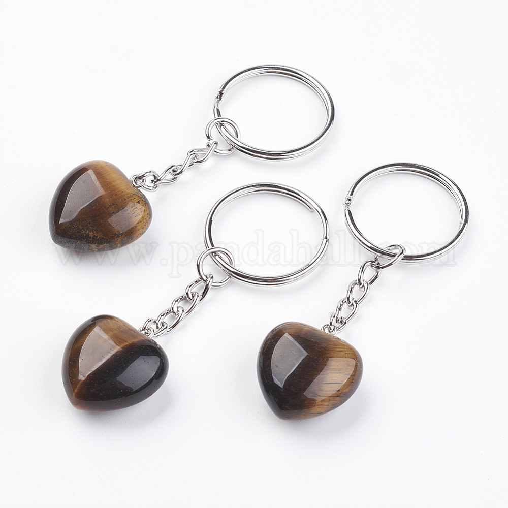 Wholesale Natural Tiger Eye Keychain - Pandahall.com