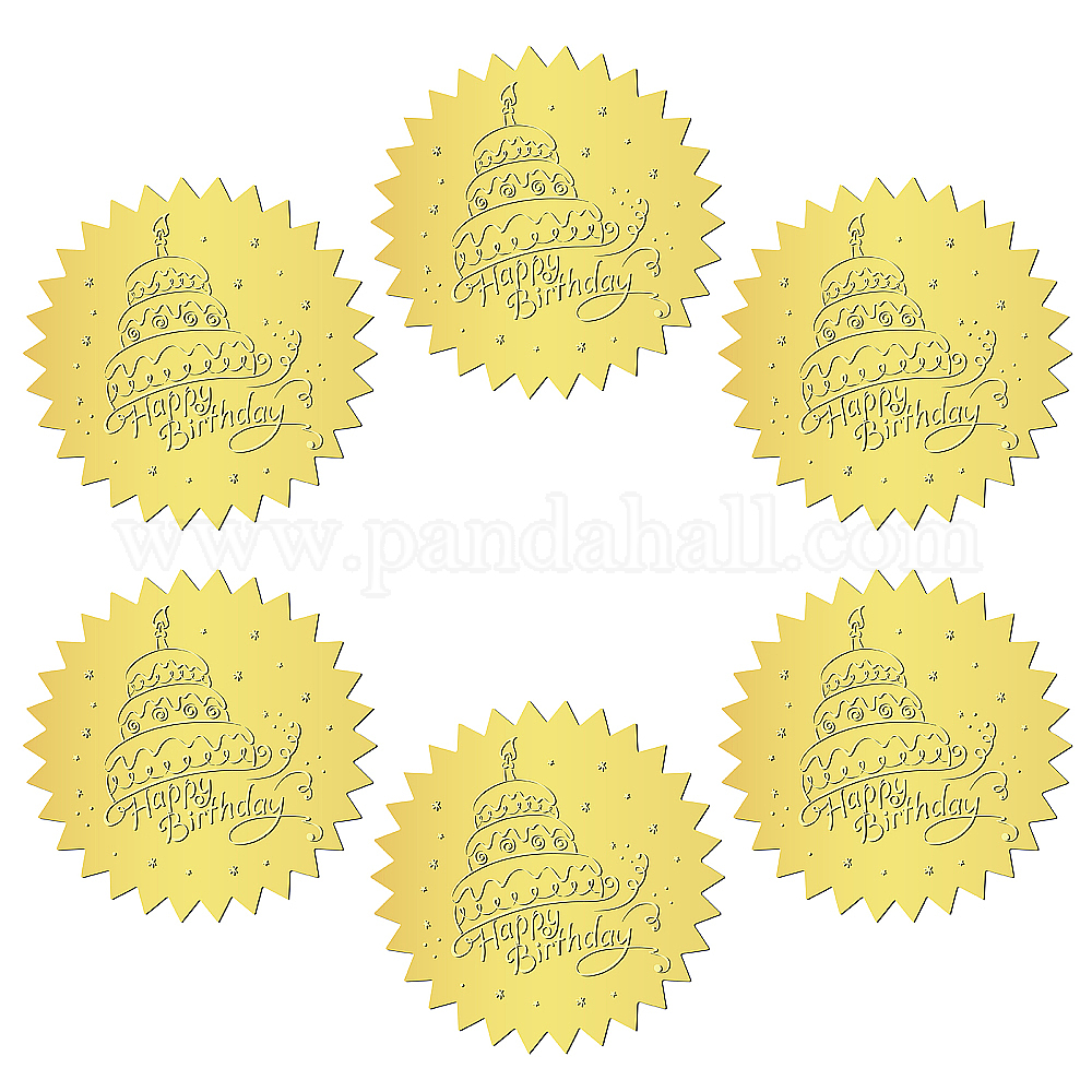 Wholesale 12 Sheets Self Adhesive Gold Foil Embossed Stickers ...