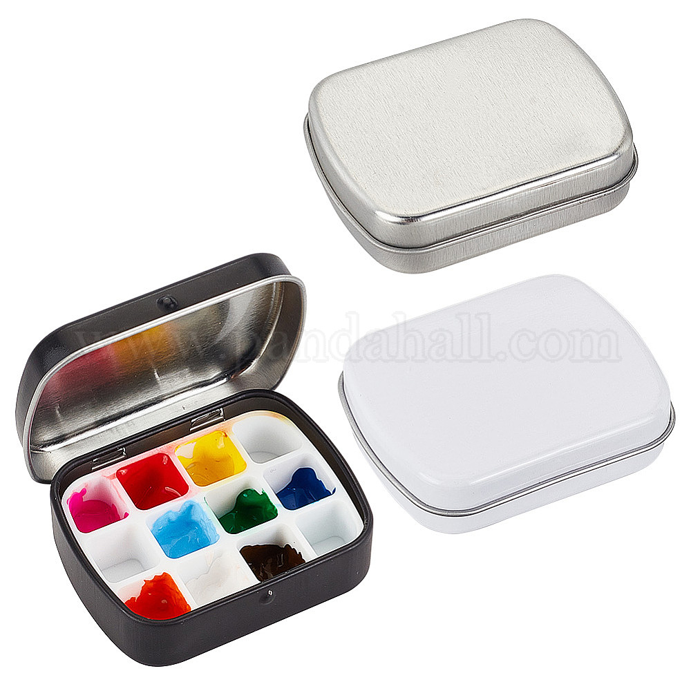 Wholesale 3 Sets 3 Colors Iron Watercolor Paints & Nail Polish Tins Storage Box - Pandahall.com