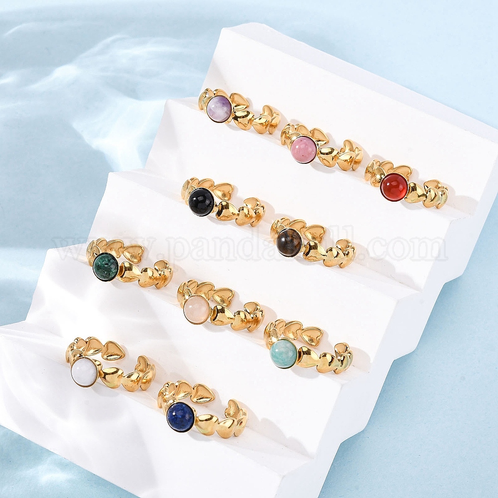Wholesale 304 Stainless Steel Adjustable Open Cuff Rings - Pandahall.com