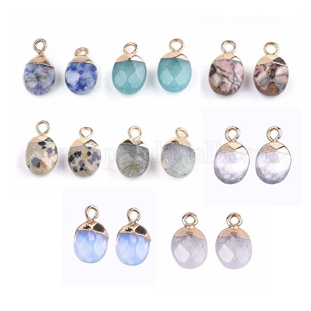 Wholesale Electroplate Natural & Synthetic Gemstone Charms - Pandahall.com