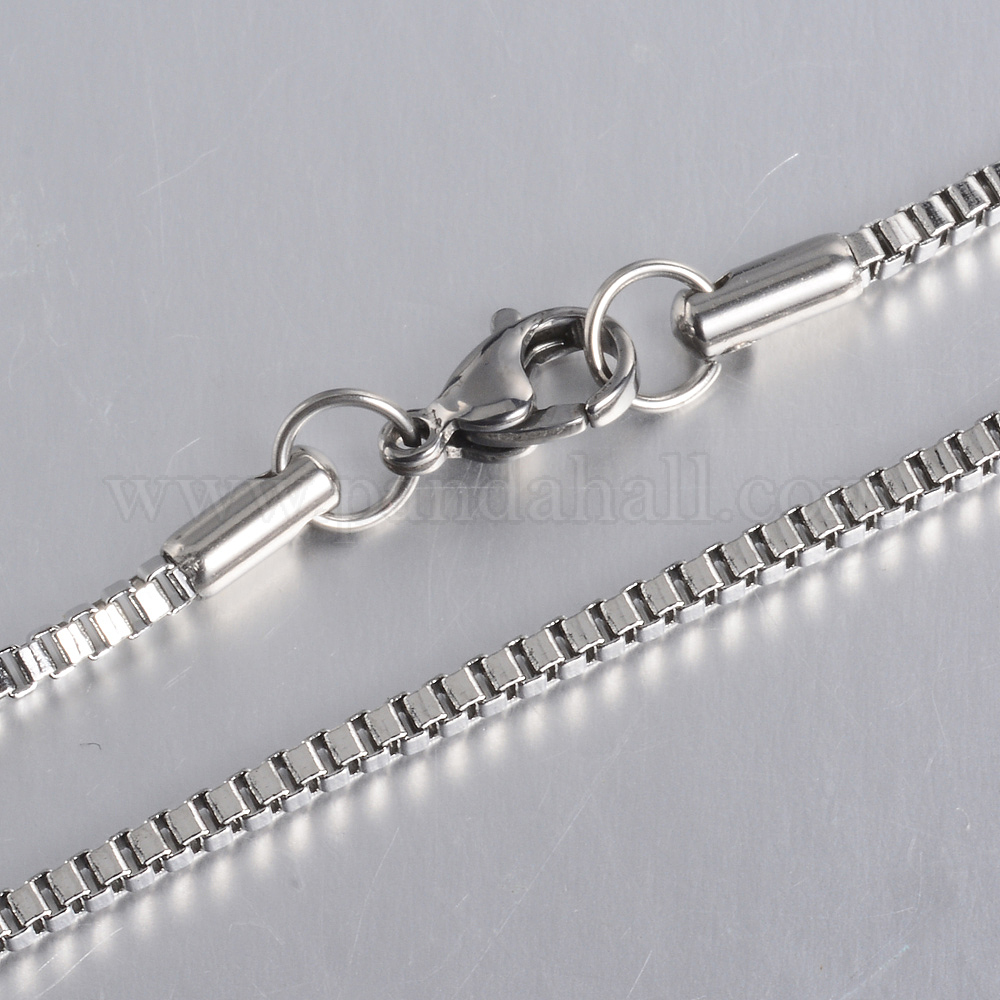 Wholesale Tarnish Resistant 304 Stainless Steel Box Chain Necklaces ...