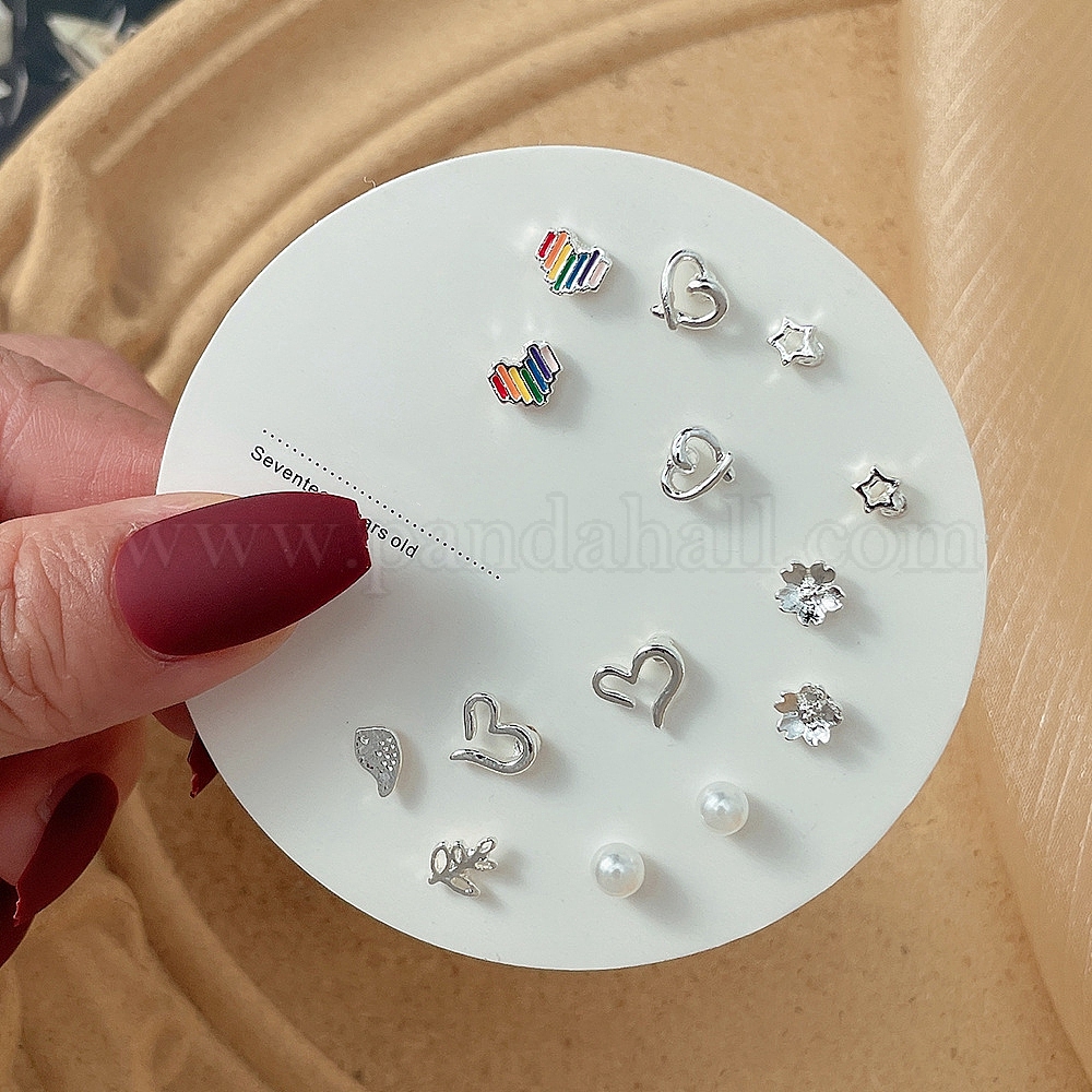 Wholesale 7 Pairs Anti-Tarnish Exquisite Alloy Stud Earrings Sets for ...