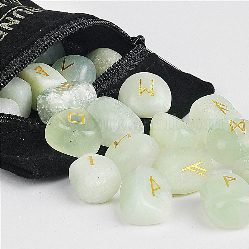 Wholesale Natural New Jade Rune Stones - Pandahall.com