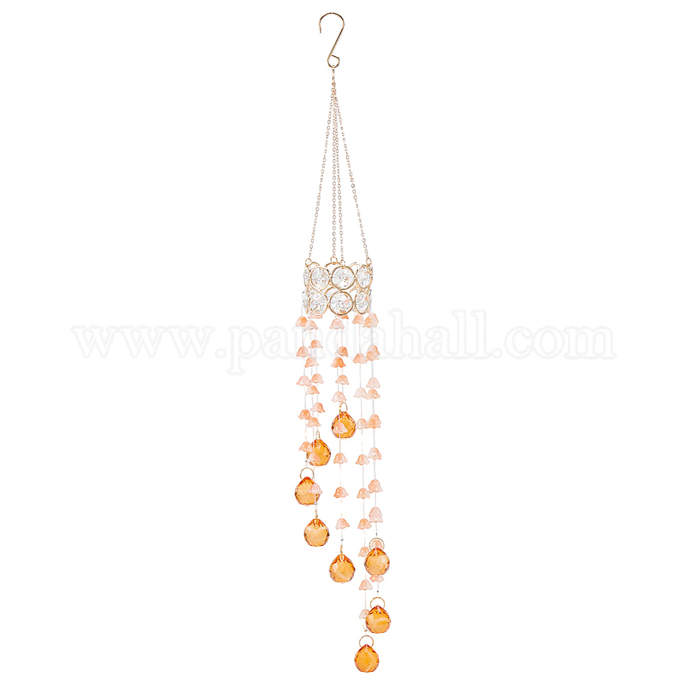 Wholesale Flower Round Glass Beads Tassel Hanging Suncatchers for ...