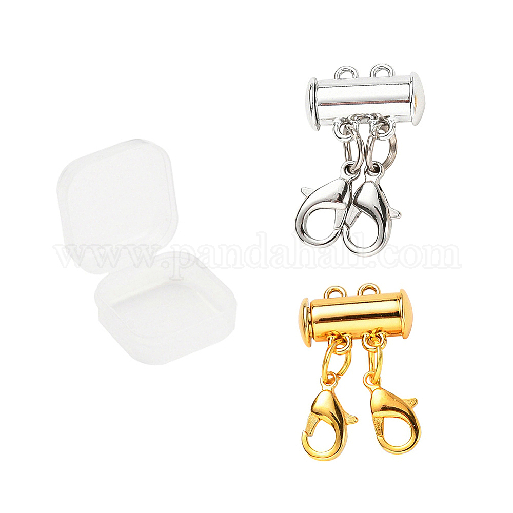 Wholesale 2 Set 2 Style Alloy Magnetic Slide Lock Clasps - Pandahall.com