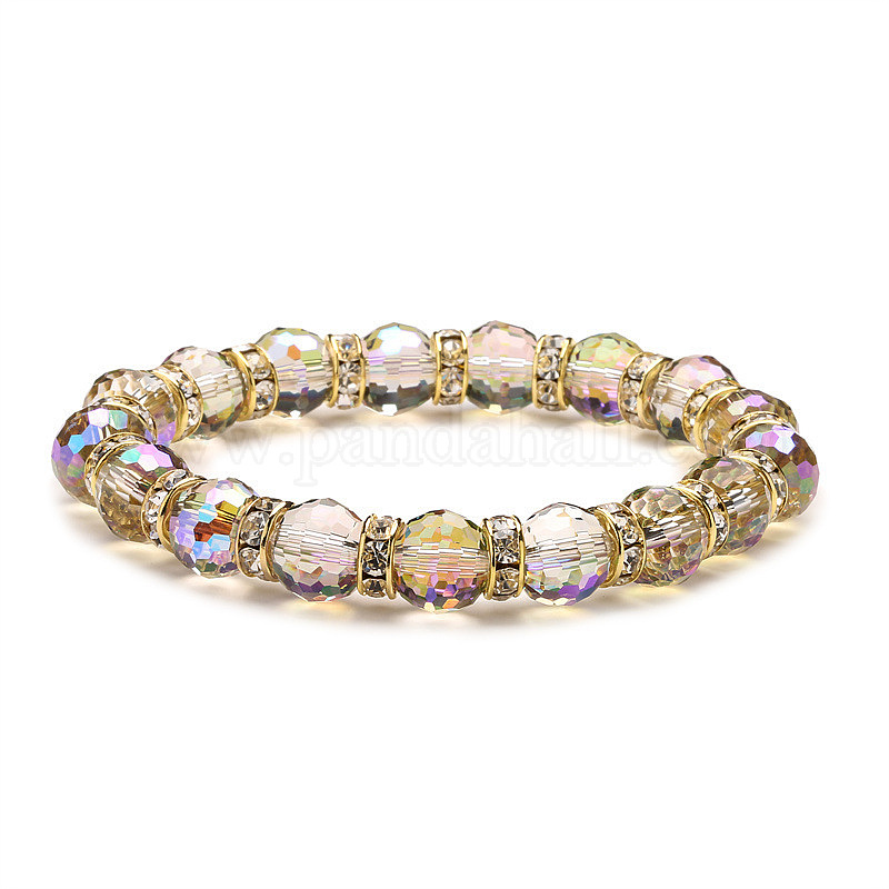 Wholesale Sparkling Multi-Colored Crystal Glass Bead Bracelet with 96 ...