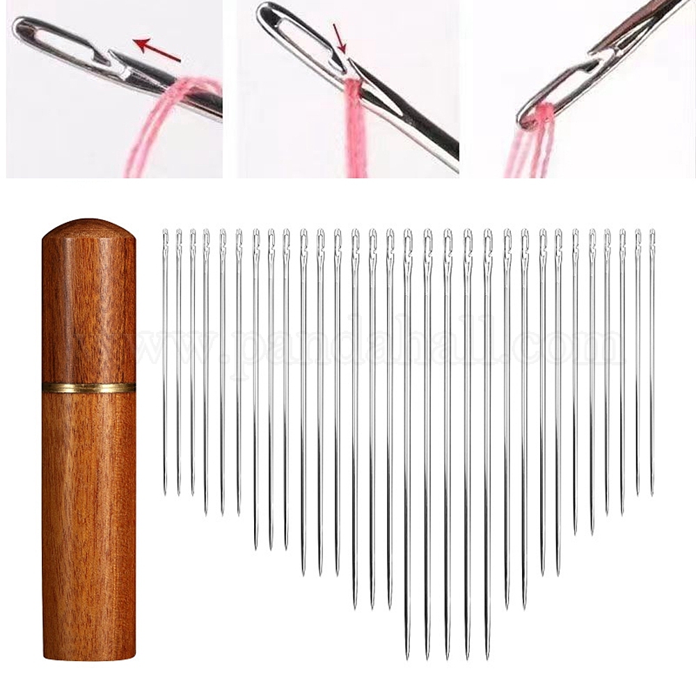 Wholesale 30Pcs Galvanized Iron Self Threading Hand Sewing Needles ...
