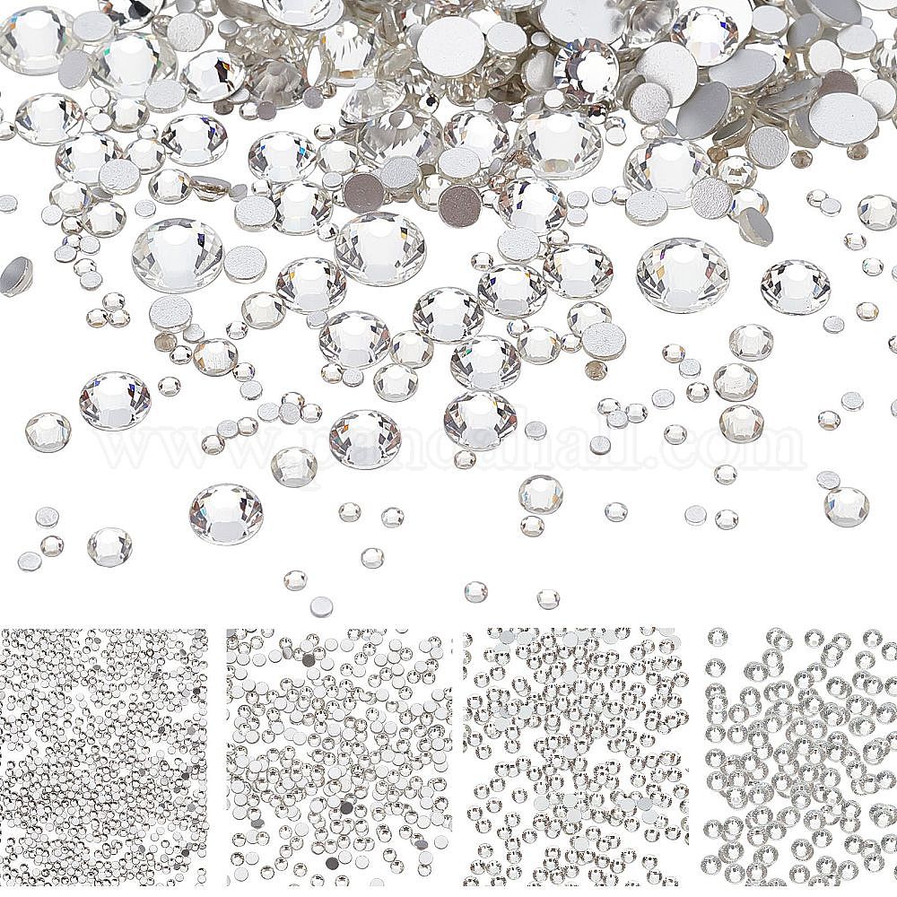 Wholesale PandaHall Elite 4 Styles Flat Back Glass Rhinestone Cabochons ...